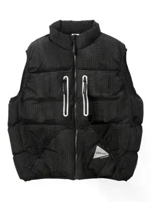 AND WANDER Gingham-pattern Gilet