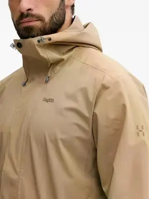 HAGLOFS Hooded Logo-detail Jacket - Brown