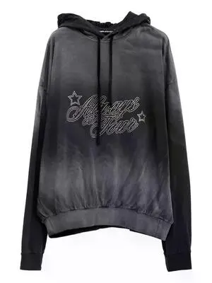 PEPA SALAZAR Rhinestone-embellishment Hoodie - Black