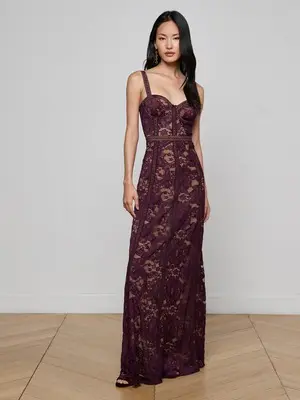 L'Agence Laynie Lace Maxi Dress