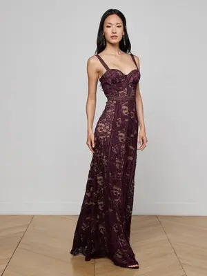 L'Agence Laynie Lace Maxi Dress
