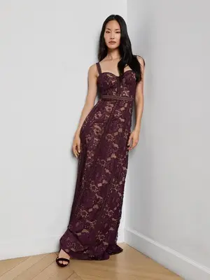 L'Agence Laynie Lace Maxi Dress