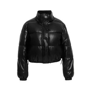 ATS Lyra Quilted Faux Leather Jacket - Black