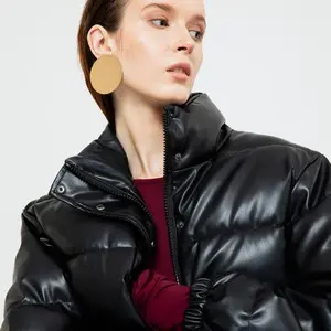 ATS Lyra Quilted Faux Leather Jacket - Black