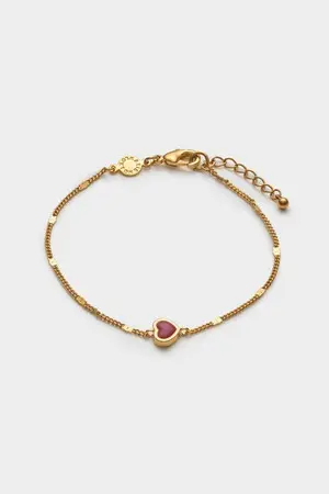 KATIE LOXTON Plated Heart Charm Bracelet