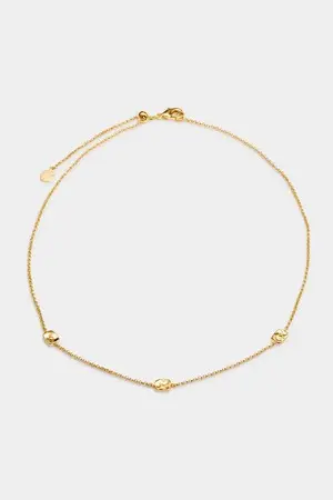 KATIE LOXTON Bea Waterproof Choker Necklace With Molten Charm Detailing - Gold