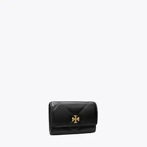 Tory Burch Kira Diamond Quilt Flap Card Case - Black