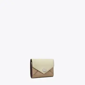Tory Burch Small Colorblock Envelope Wallet - Soft Custard Multi