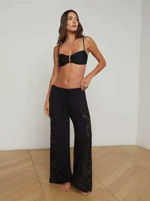 L'Agence Geraldine Embellished Cover-up Pants - Black