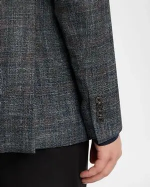 Emporio Armani Blurred Plaid Wool Sports Jacket - Multi