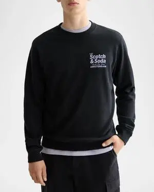 Scotch & Soda Cotton Sweatshirt With Front And Back Artwork - Meteorite