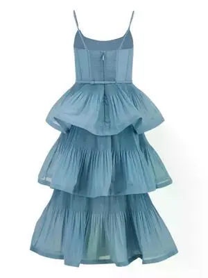 Zimmermann Pleated Tiered Midi Dress