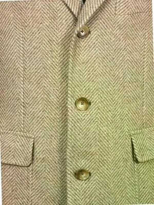 Tagliatore Herringbone Weave Brooch Coat
