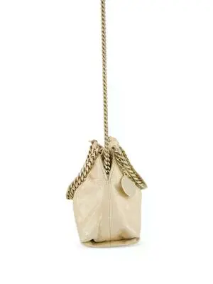 Stella McCartney Mini Falabella Drawstring Shoulder Bag With Chain Strap - Neutrals