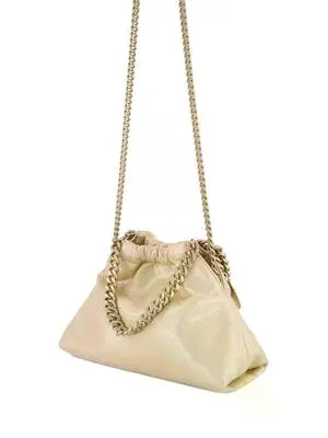 Stella McCartney Mini Falabella Drawstring Shoulder Bag With Chain Strap - Neutrals