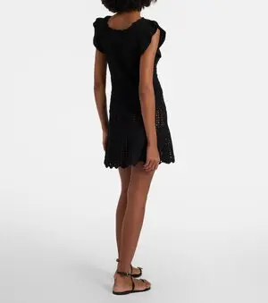 Melissa Odabash Bailey Knitted Cotton Minidress - Black