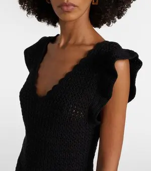Melissa Odabash Bailey Knitted Cotton Minidress - Black