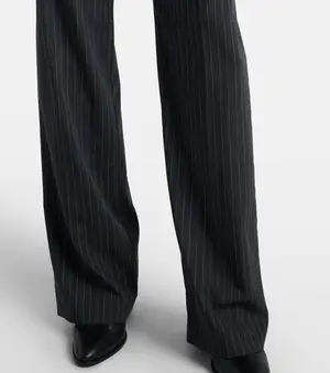 Isabel Marant Pinstriped Wool-blend Straight Pants