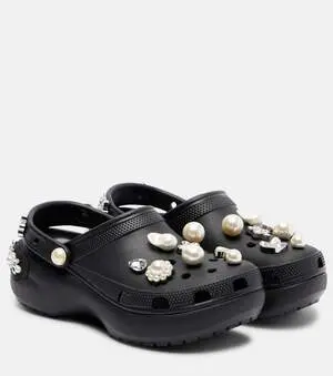 Simone Rocha X Crocs Embellished Platform Clogs - Black