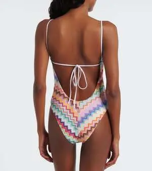 Missoni Zig Zag Lamé Swimsuit - Multicoloured