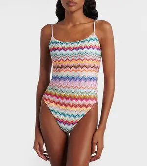 Missoni Zig Zag Lamé Swimsuit - Multicoloured