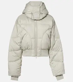 Adidas By Stella McCartney Quilted Cropped Puffer Jacket - Grey