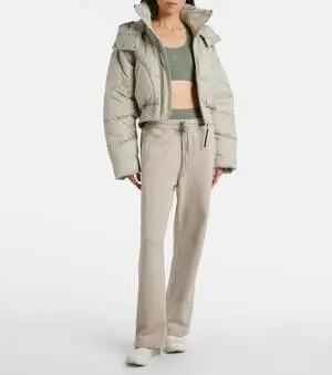Adidas By Stella McCartney Quilted Cropped Puffer Jacket - Grey