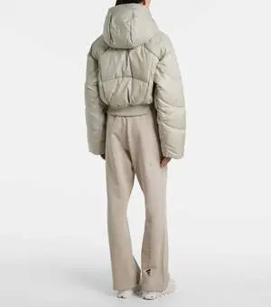 Adidas By Stella McCartney Quilted Cropped Puffer Jacket - Grey