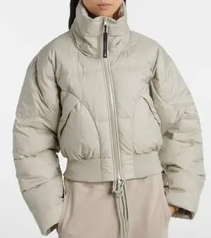 Adidas By Stella McCartney Quilted Cropped Puffer Jacket - Grey