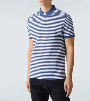 Polo Ralph Lauren Striped Cotton Polo Shirt - Blue