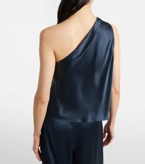 THE SEI One-shoulder Silk Satin Top