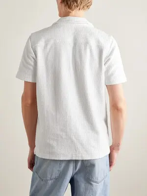 Orlebar Brown Maitan Camp-collar Ribbed Organic Cotton-terry Shirt