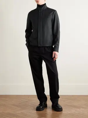 Zegna Nubuck-trimmed Virgin Wool-twill Jacket