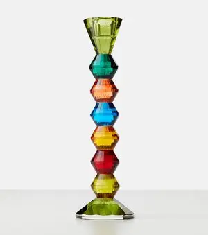 LES-OTTOMANS Crystal Candle Holder - Multicoloured