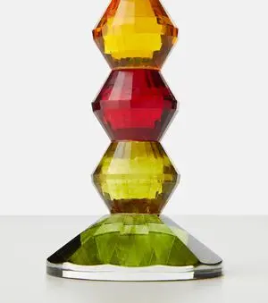 LES-OTTOMANS Crystal Candle Holder - Multicoloured