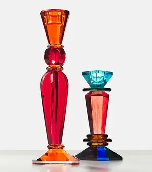 LES-OTTOMANS Crystal Candle Holder - Red