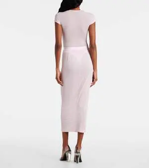 Wardrobe.NYC Sheer Midi Skirt - Pink