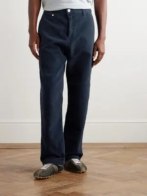 Stone Island Straight-leg Organic Cotton Moleskin Trousers