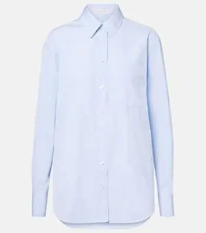 THE ROW Gavina Cotton Chambray Shirt - Blue