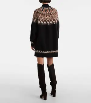 Staud Liza Fair Isle Wool-blend Sweater Dress