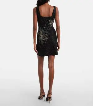 Staud Le Sable Beaded Minidress - Black