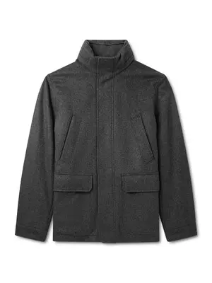 Zegna Padded Oasi Cashmere Coat With Suede Trim