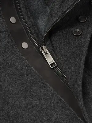 Zegna Padded Oasi Cashmere Coat With Suede Trim