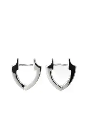 Burberry Slim Shield Hoop Earrings - Silver