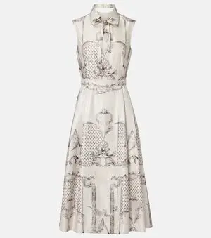 Max Mara Ambuto Printed Midi Dress - Beige