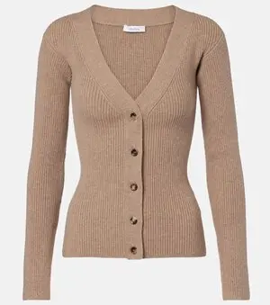 Max Mara Gioiosa Wool And Cashmere-blend Cardigan - Beige