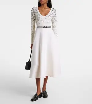 Max Mara Embellished Wool-blend Sweater - White