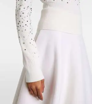 Max Mara Embellished Wool-blend Sweater - White