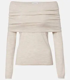 Max Mara Faretra Off-shoulder Cashmere Sweater - Beige
