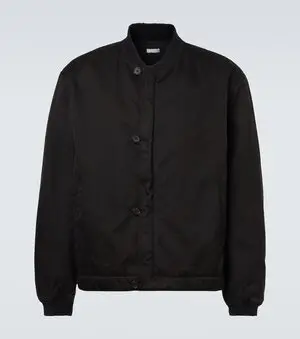 A.PRESSE Silk And Cotton Bomber Jacket - Black